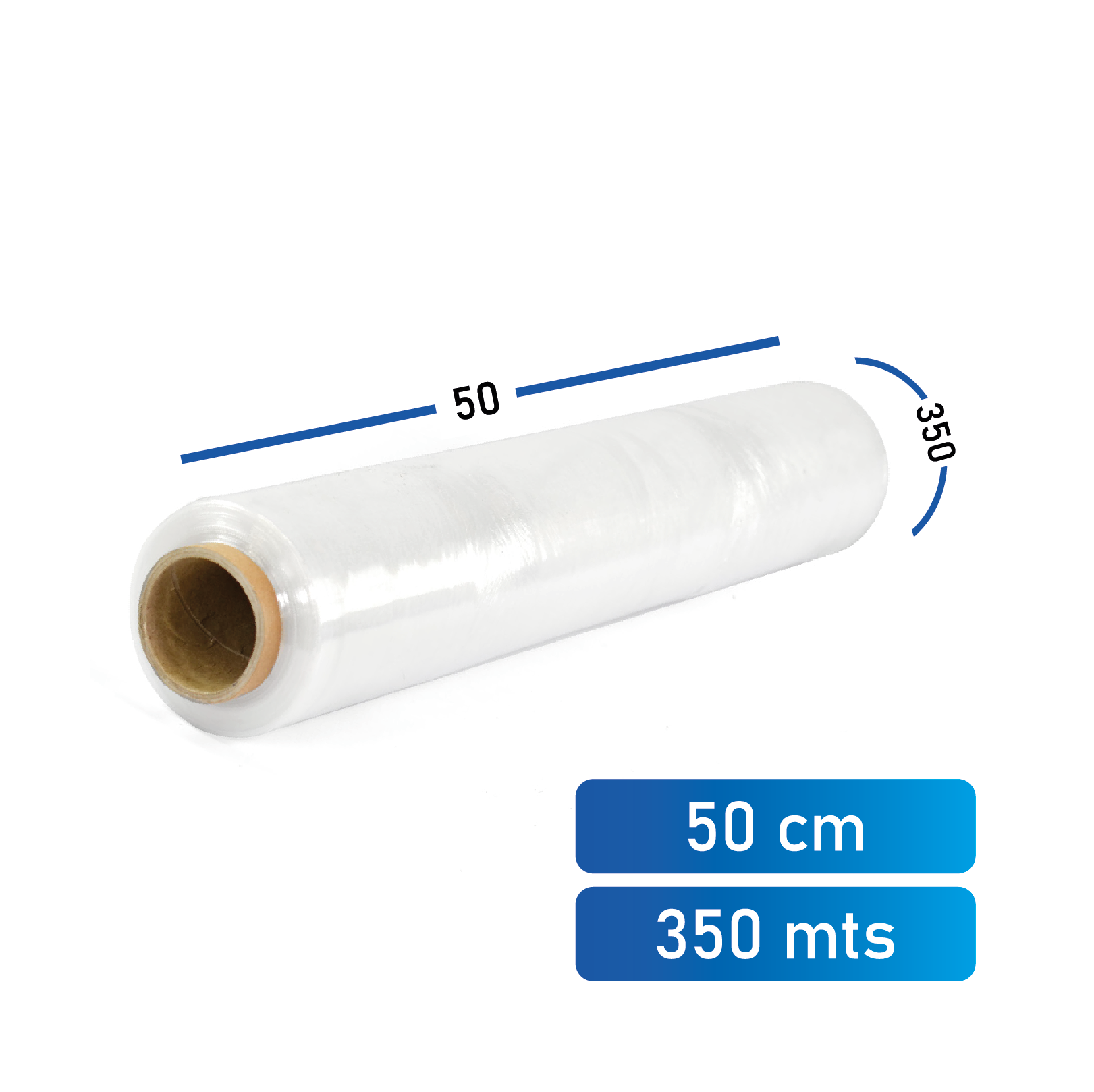 Rollo Film Transparente Embalaje 350 Metros x 50cm (20 Micras) - Wasi