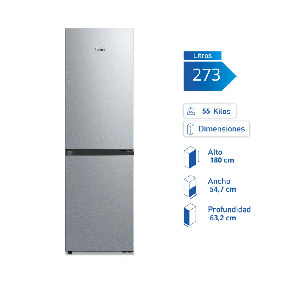 Refrigerador Midea Bottom Freezer No Frost Light Silver 273 lts - Wasi